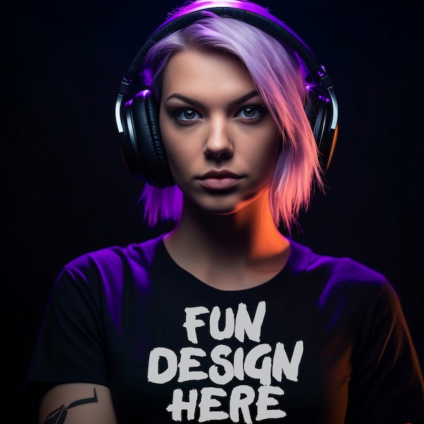 Gamer Girl Mockup - Etsy