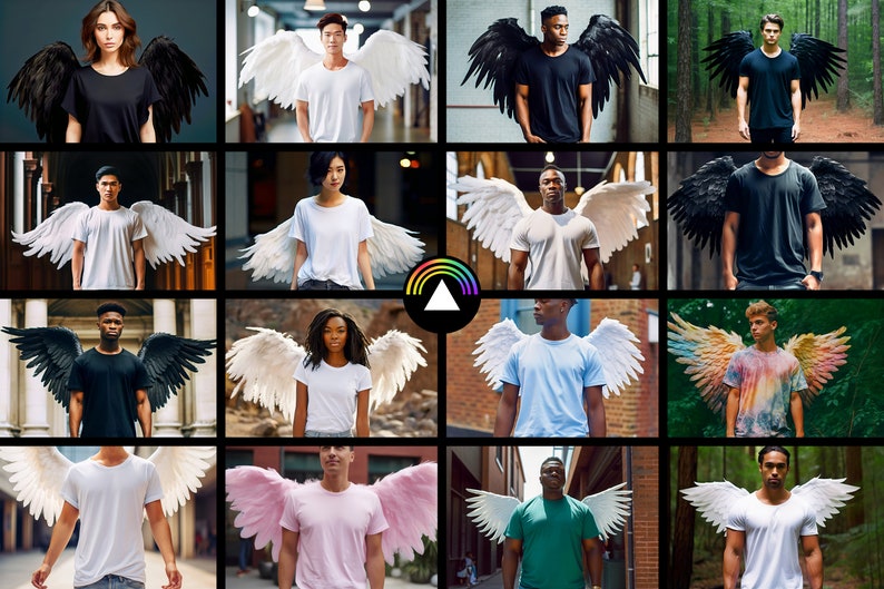 16x Angel Wing T Shirt Mockups Angels Tshirt Mock up Bundle Christian T ...