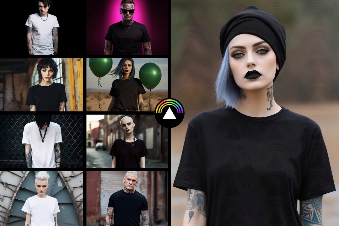 16x Goth Shirt Mockups Black T Shirt Mock up Gothic Mockup Bundle ...