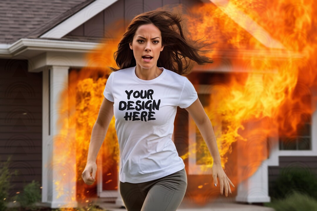 Tshirt Mockup Disaster Girls White Shirt Mockup Fire Womens T Shirt ...