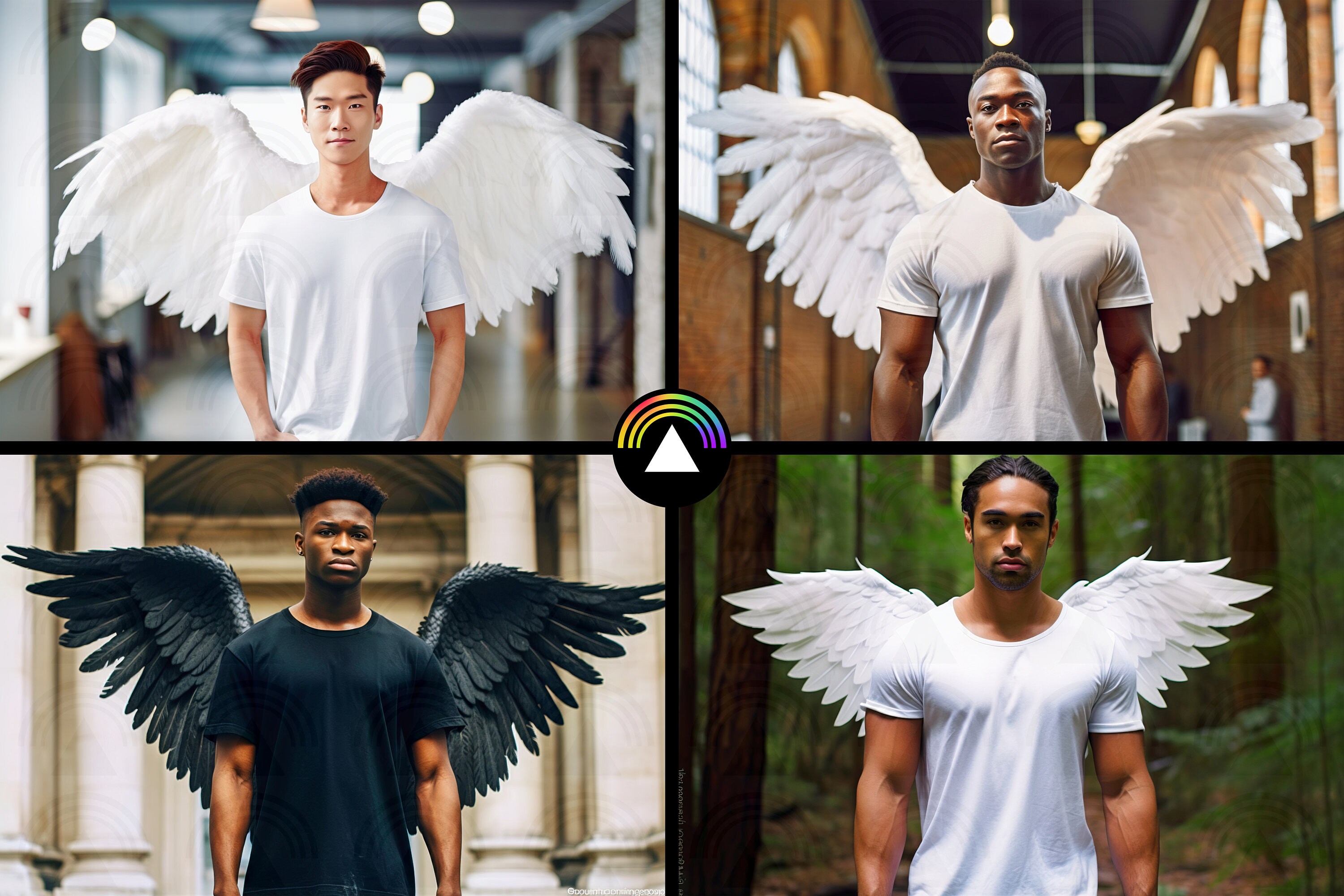 16x Angel Wing T Shirt Mockups Angels Tshirt Mock up Bundle Christian T ...