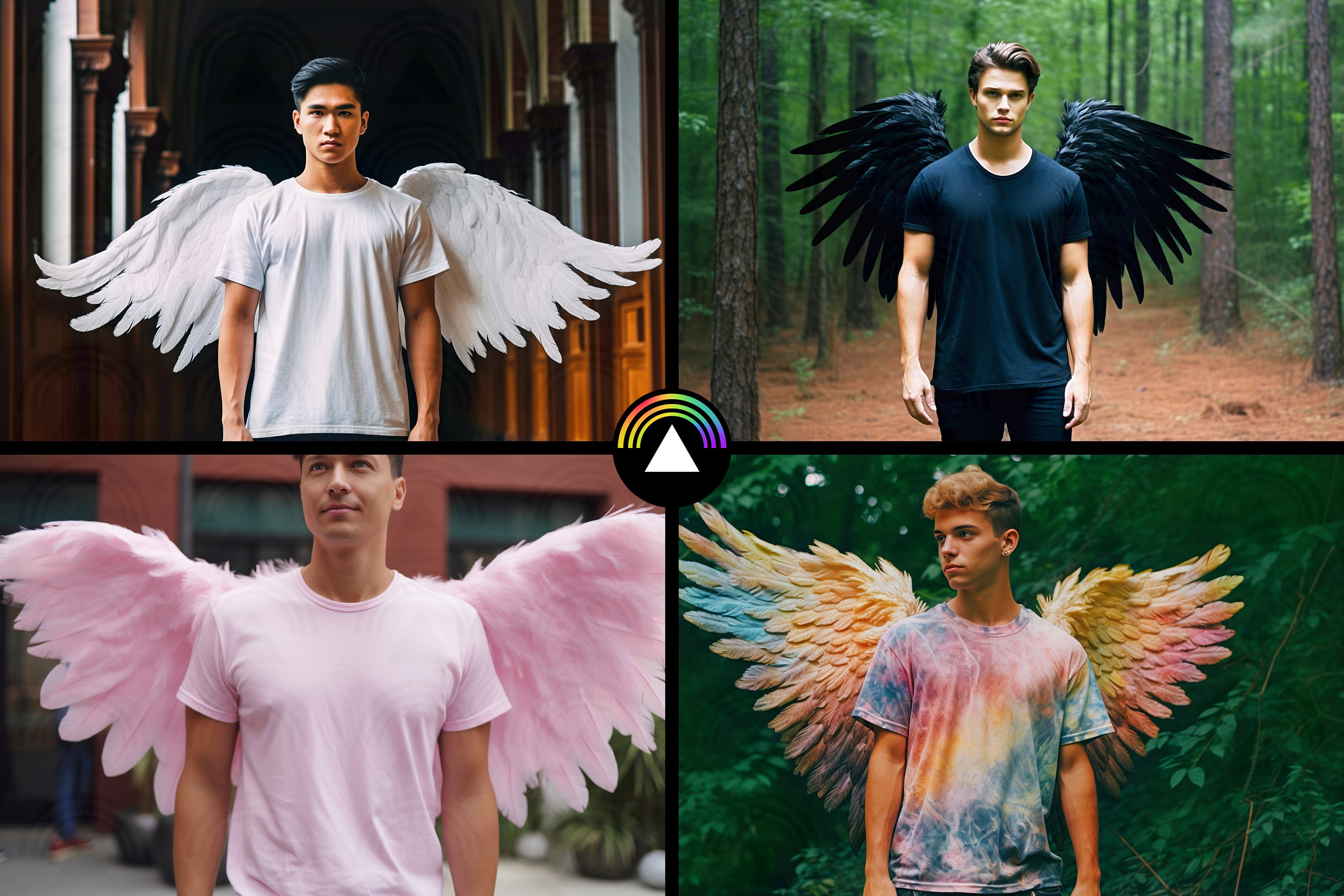 16x Angel Wing T Shirt Mockups Angels Tshirt Mock up Bundle Christian T ...