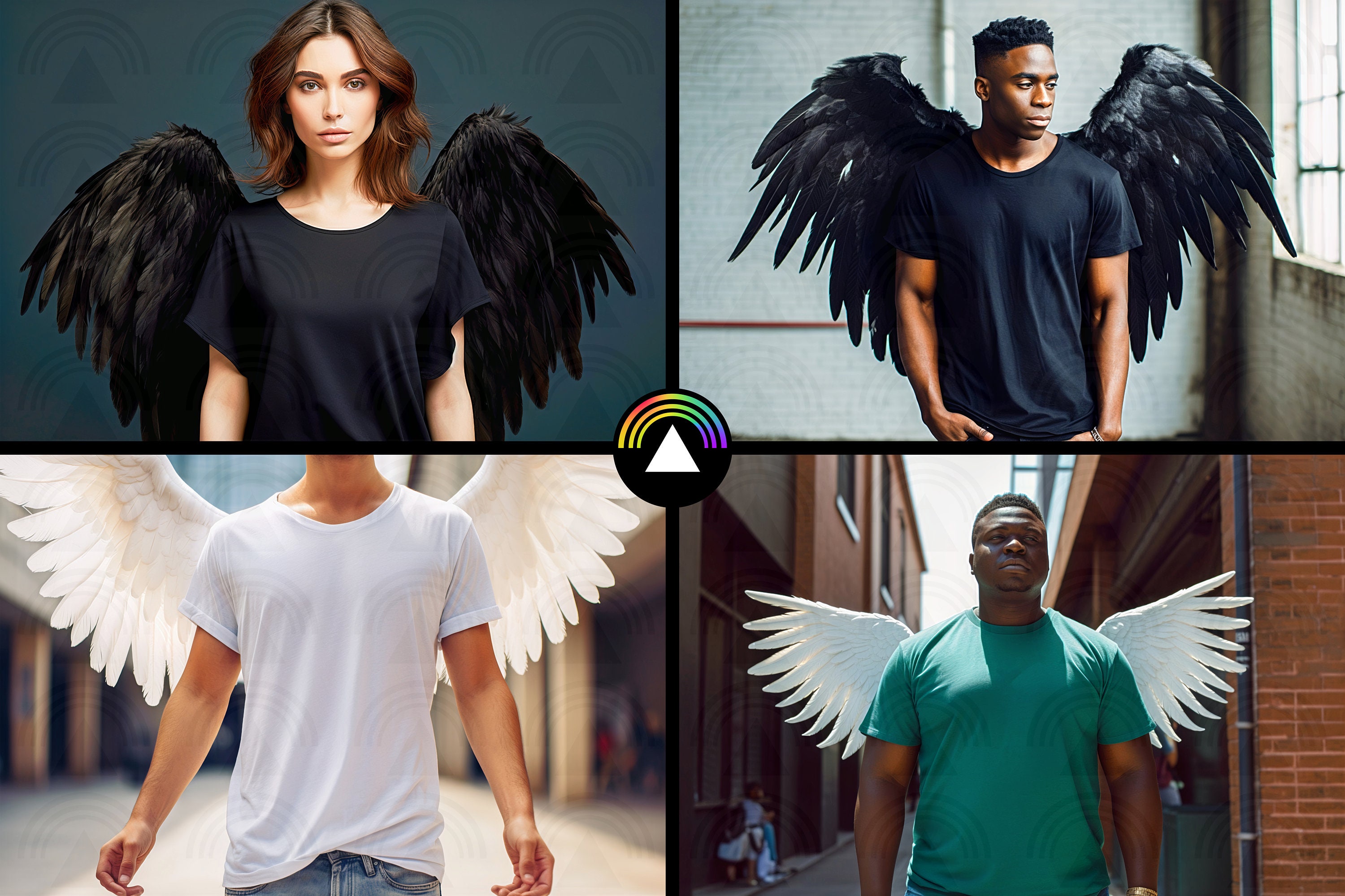 16x Angel Wing T Shirt Mockups Angels Tshirt Mock up Bundle Christian T ...