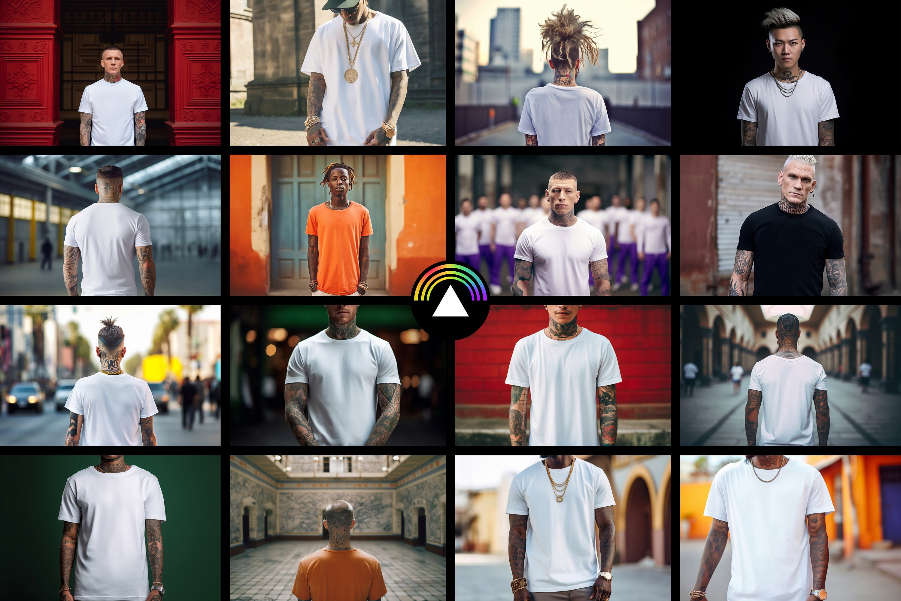 16x Ghetto Shirt Mockup Bundle Tattoo T-shirt Mockup Collection Mens ...