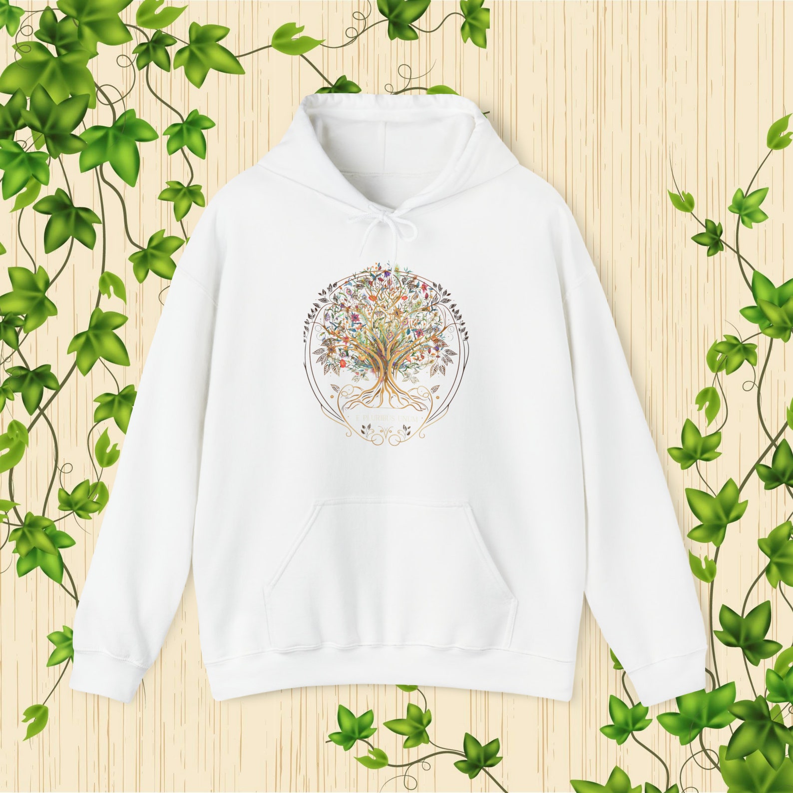 Tree of Life Hoodie With E Pluribus Unum Unity Message, Bodhi Tree ...