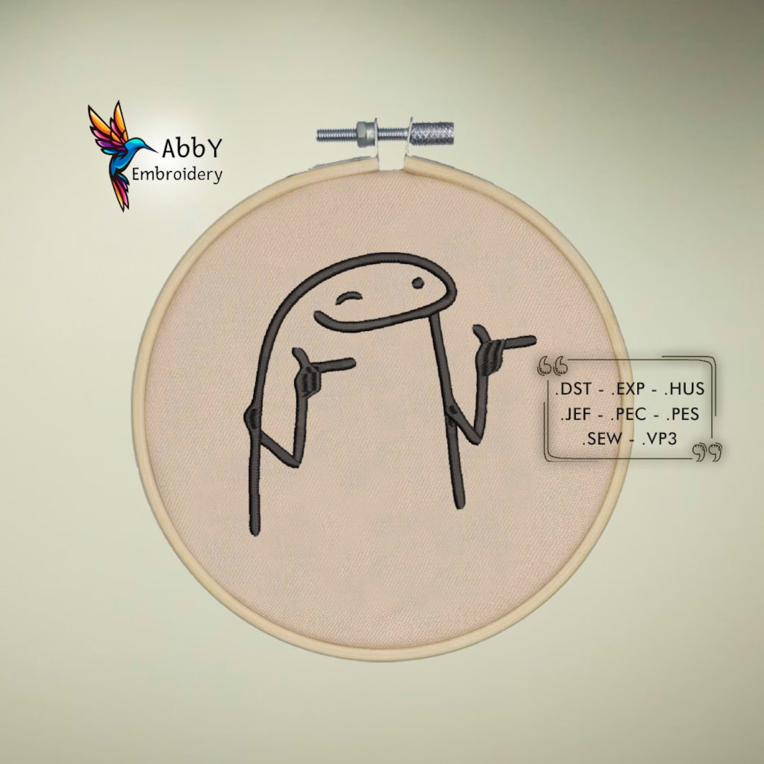 Flork Oh Yeah Design – Stick Figure Digital File (pes, Dst, Exp, Jef ...