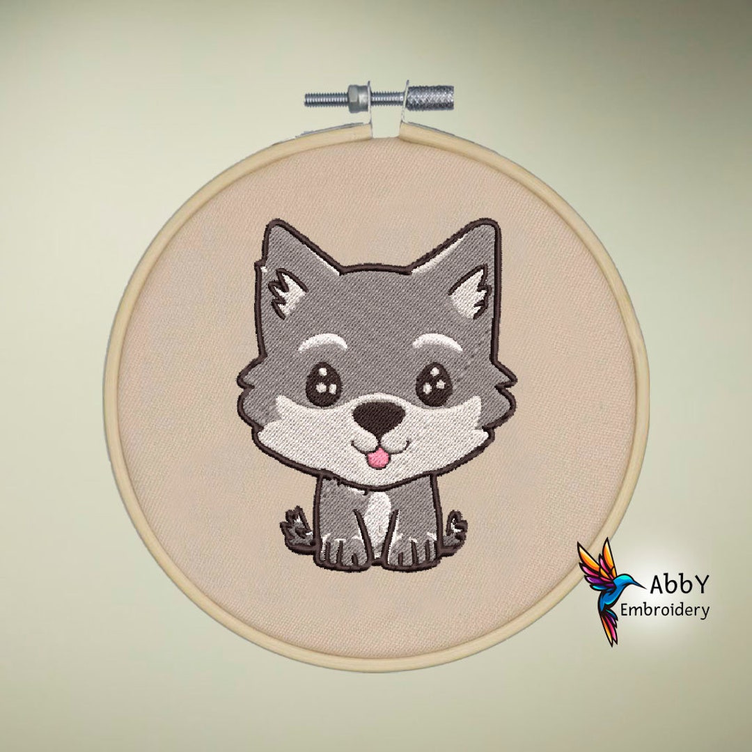Mini Wolf Embroidery Design, Machine Embroidery, Mini Wolf Embroidery ...