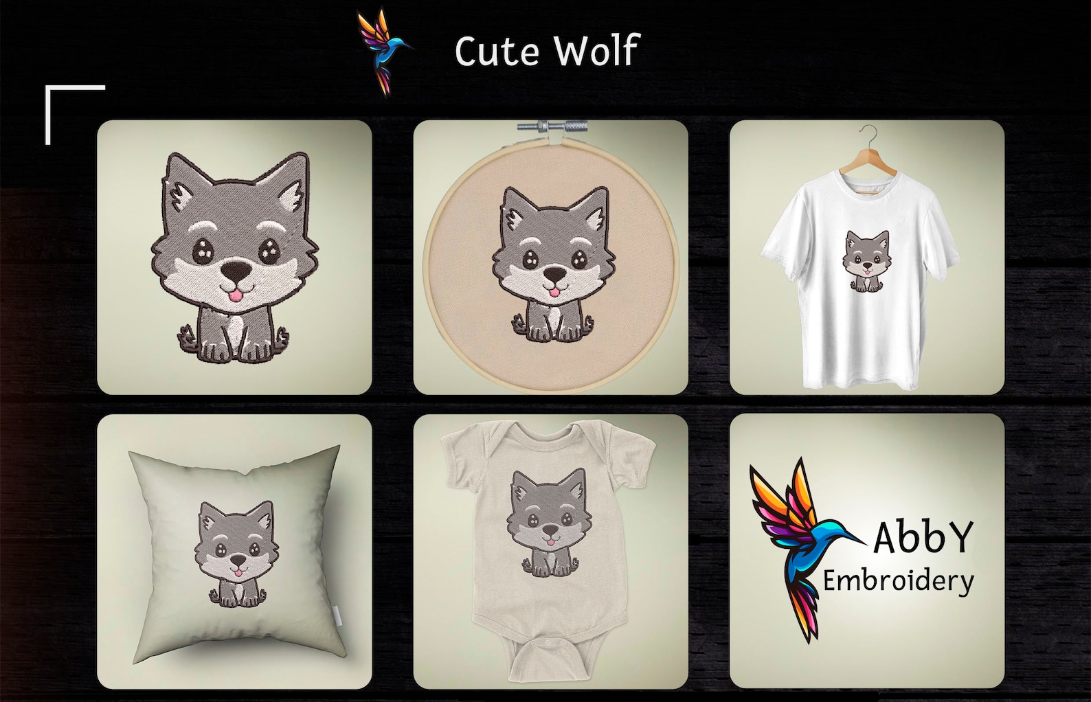 Mini Wolf Embroidery Design, Machine Embroidery, Mini Wolf Embroidery ...