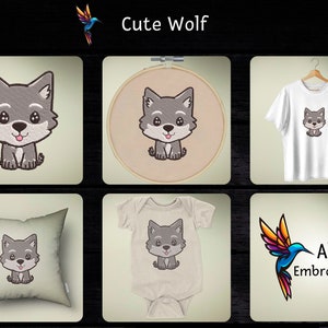 Mini Wolf Embroidery Design, Machine Embroidery, Mini Wolf Embroidery ...