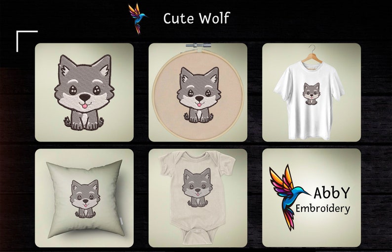 Mini Wolf Embroidery Design, Machine Embroidery, Mini Wolf Embroidery ...