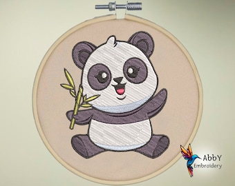 Cute Panda Embroidery Design Cute Panda Embroidery Pattern - Etsy