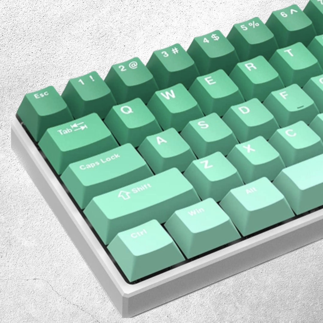 Green Gradient Keycap Set, Cherry Profile Keycaps, Double Shot PBT ...