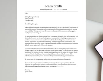 Professional Cover Letter Template for Word & Pages Clean - Etsy