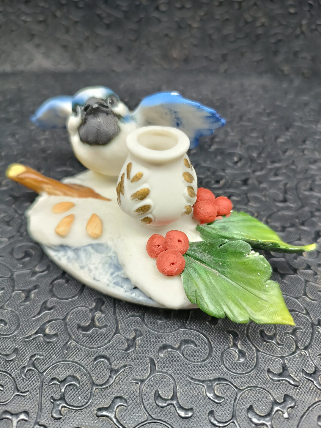 Capodimonte, Italy. Porcelain Figurine of a Bird With a Rowan ...