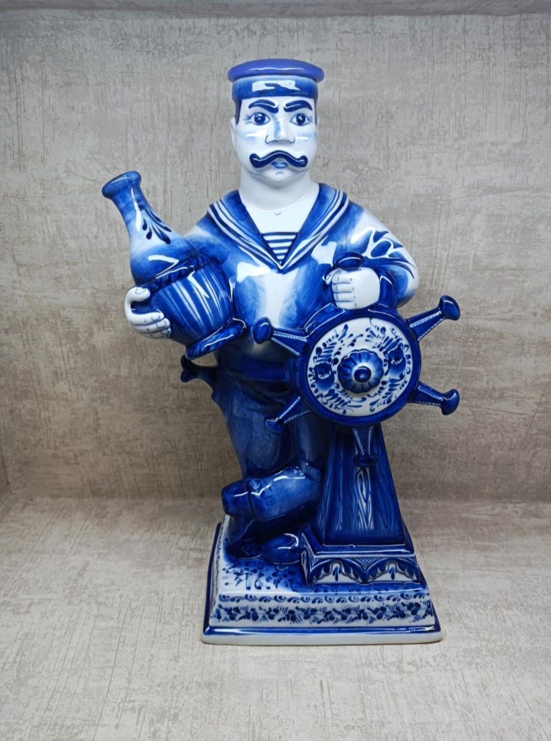 Gzhel.large Porcelain Damask in the Shape of a Sailor,ussr. - Etsy