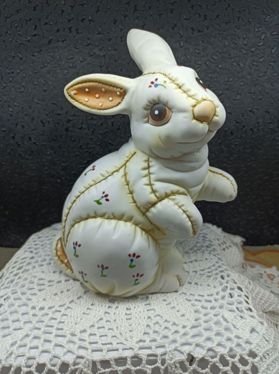 Vintage Geo Z Lefton Quilted Patchwork Bunny. 1987. - Etsy