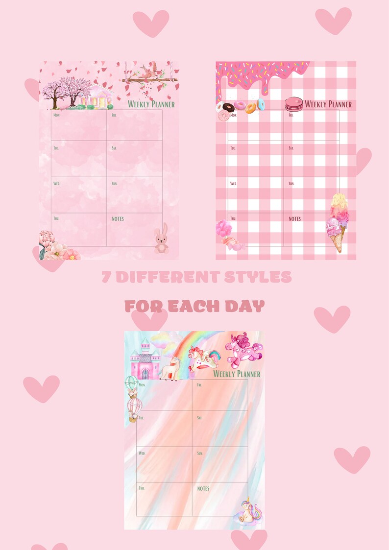 2023 2024 Digital Printable Downloadable PDF Weekly Aesthetic Cute ...