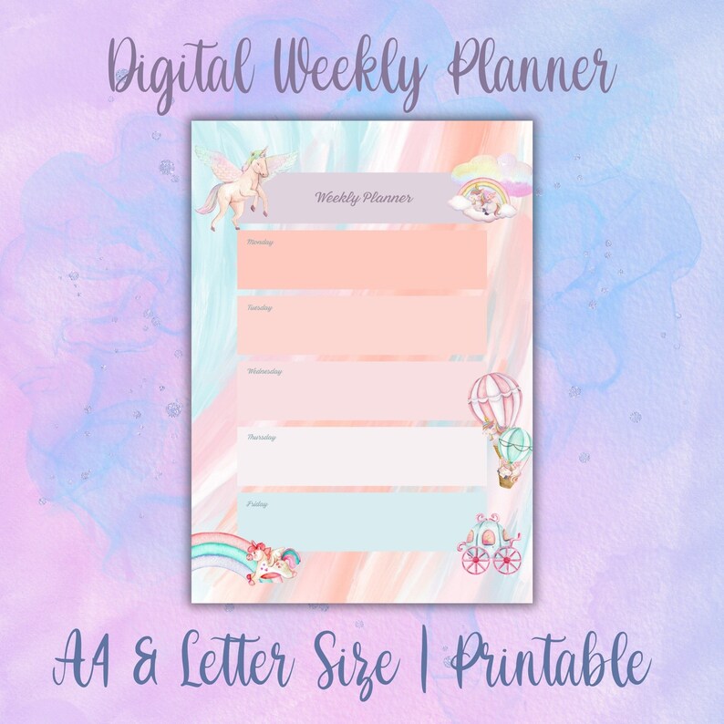 2023 2024 Digital Printable Downloadable PDF Weekly Aesthetic Cute ...