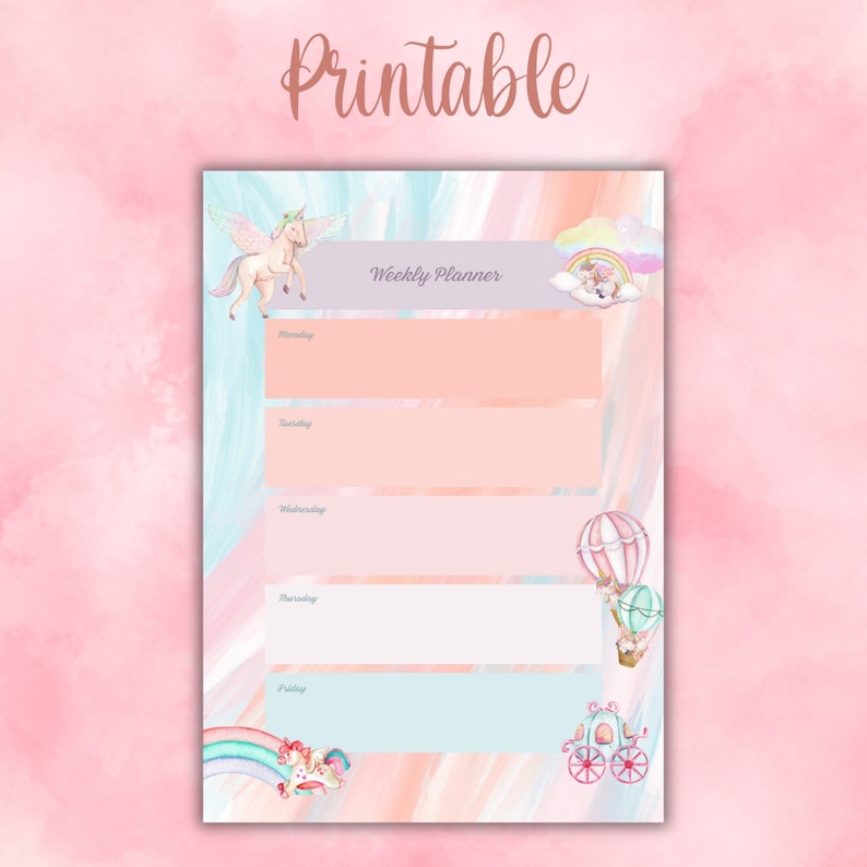 2023 2024 Digital Printable Downloadable PDF Weekly Aesthetic Cute ...