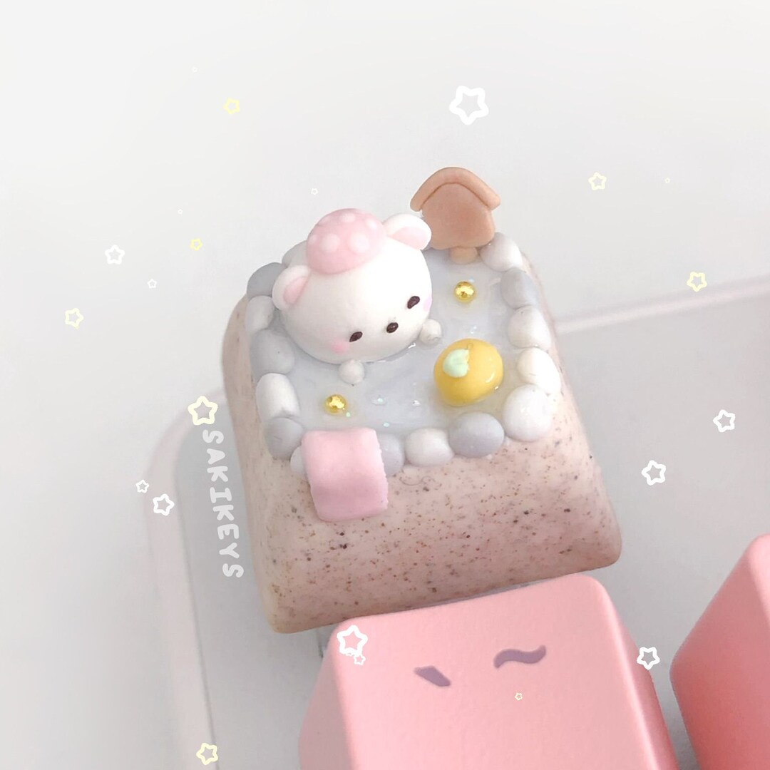 Shirokuma Inspired Hot Spring Handmade Artisan Keycap | Sumikkogurashi ...