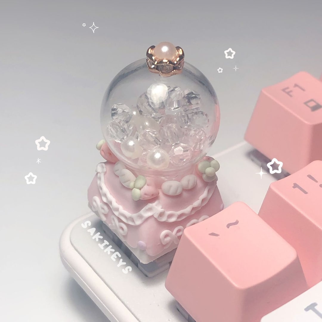Pink Strawberry Cake Handmade Artisan Keycap| Pastel Keycaps | Shaker ...