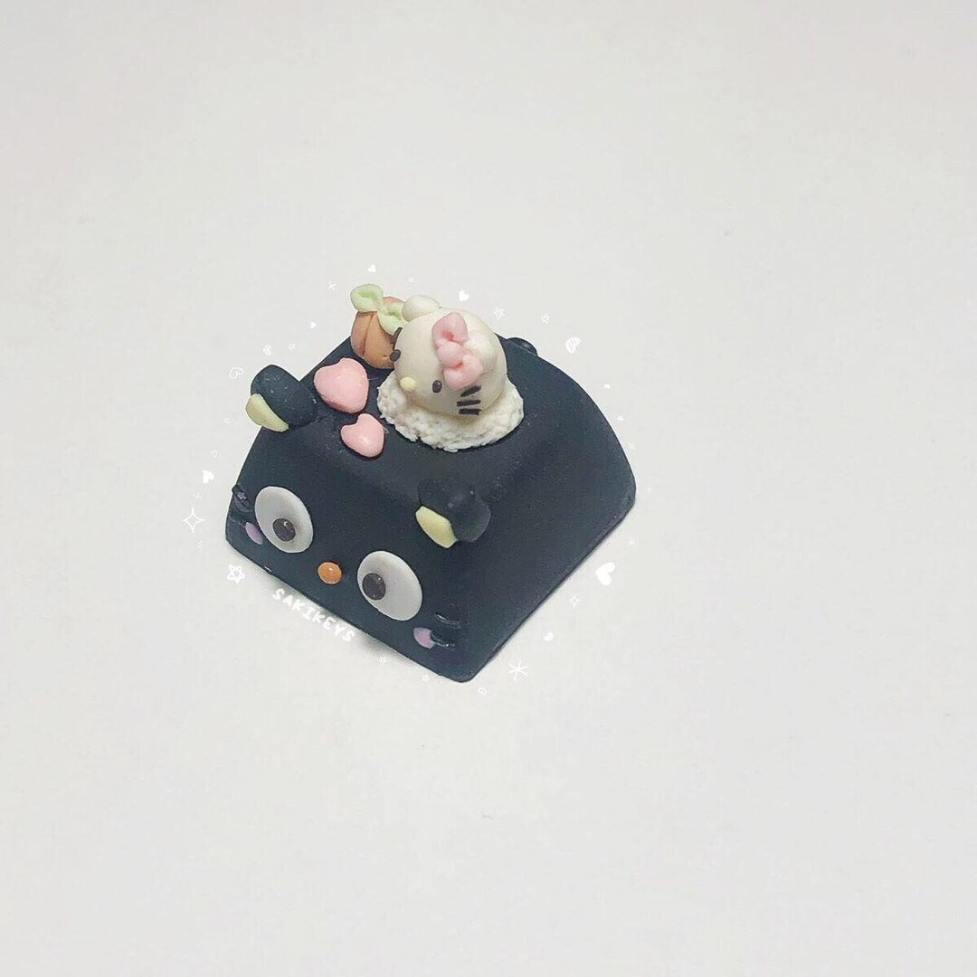 Chococat With Ice-cream Handmade Artisan Keycap Kawaii Keycaps Cute ...