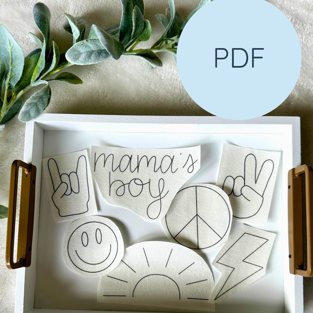 Rad Dude Stick and Stitch Hand Embroidery Stickers | Digital Embroidery ...