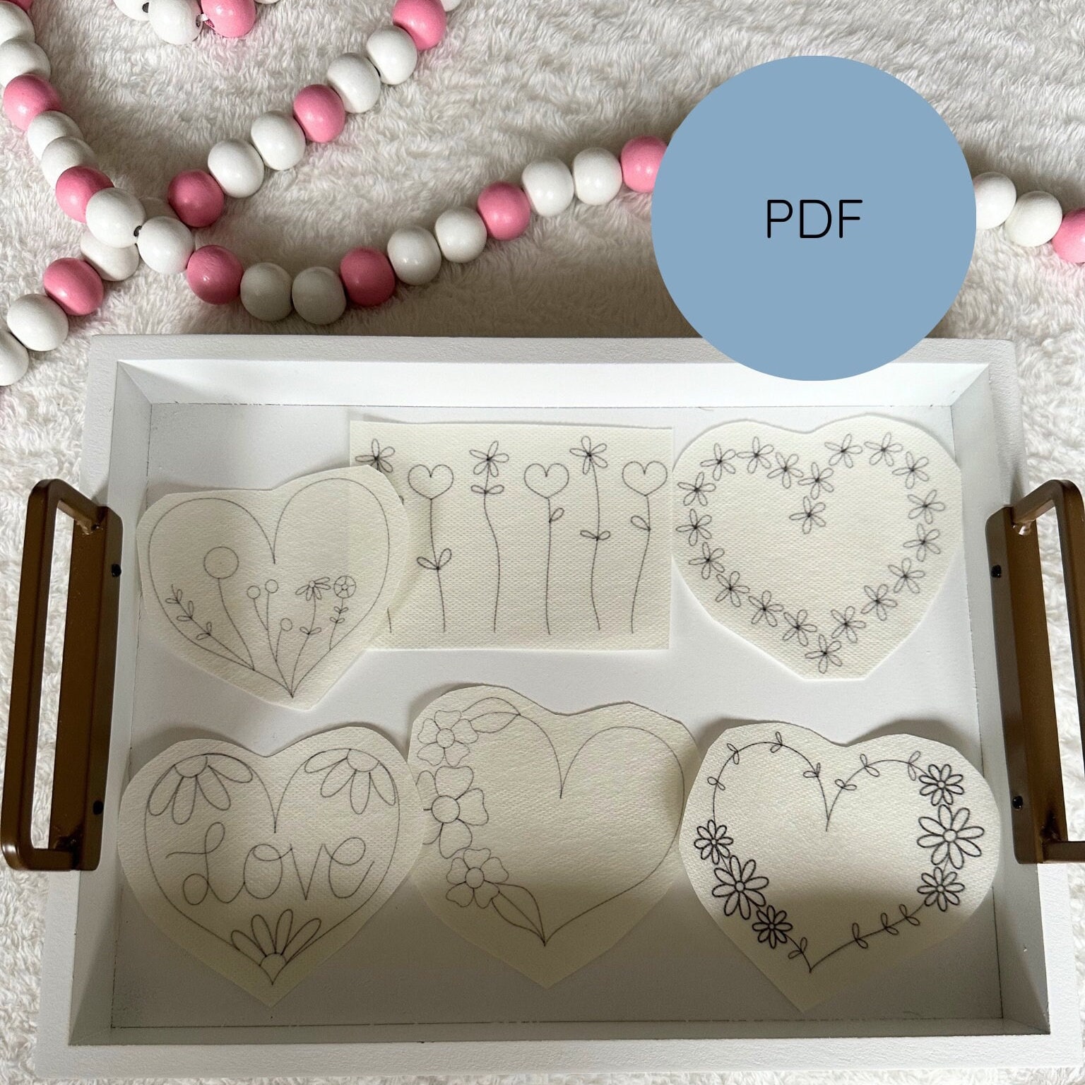 Floral Valentine's Day Embroidery Pattern / Heart Embroidery | Digital ...