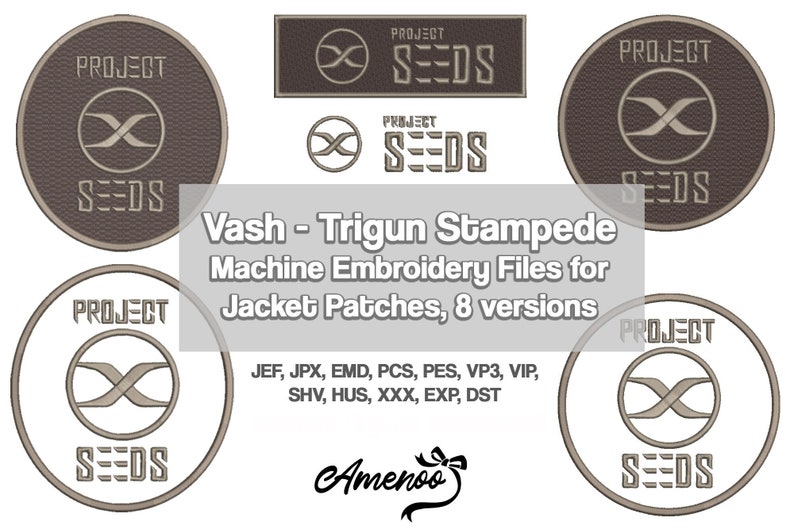 Vash Trigun Stampede Jacket Patches Embroidery Design Files for Cosplay ...