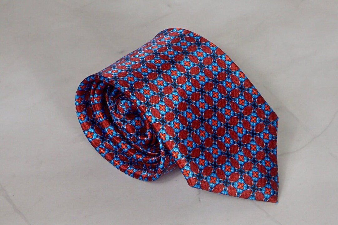 Tie Polyester Pattern Blue Tie Red Design Tie Father's Day Gift ...
