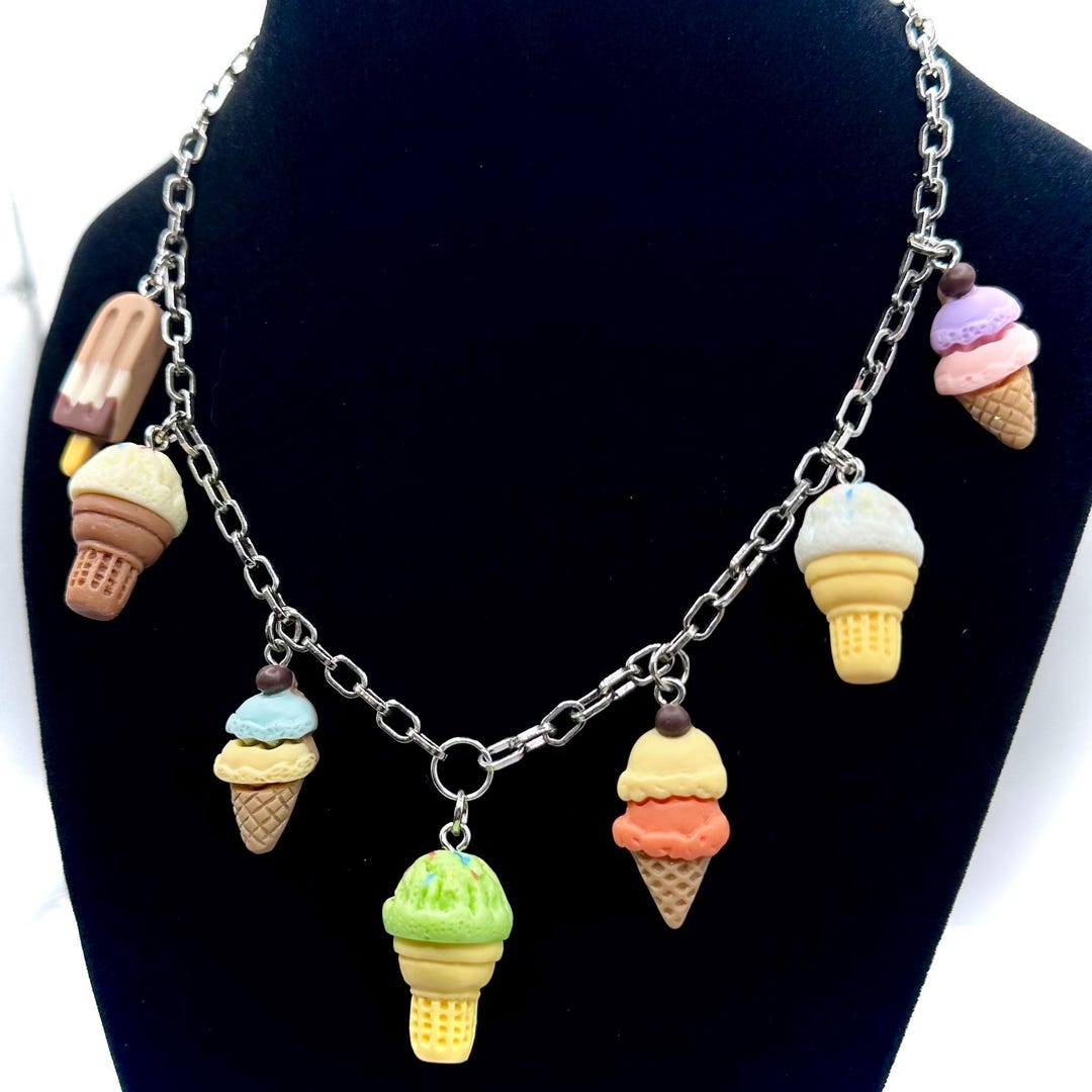Ice Cream Charm Necklace~ Sweet Tooth, Ica Cream Cones, Popsicle ...