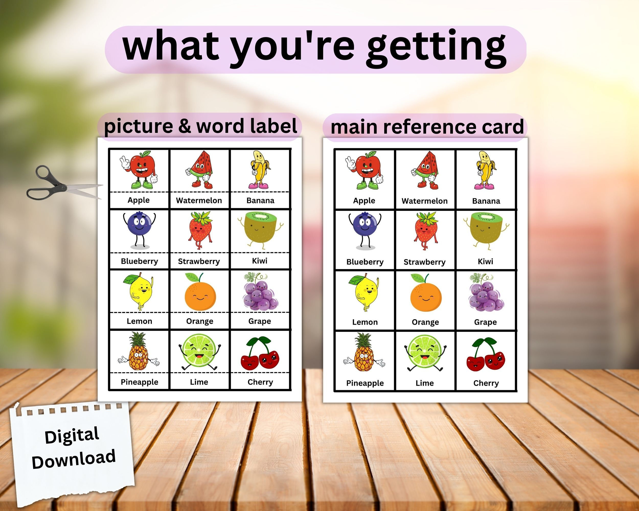 Food Flashcards for Preschool, Printable Cards for Learning Foods ...
