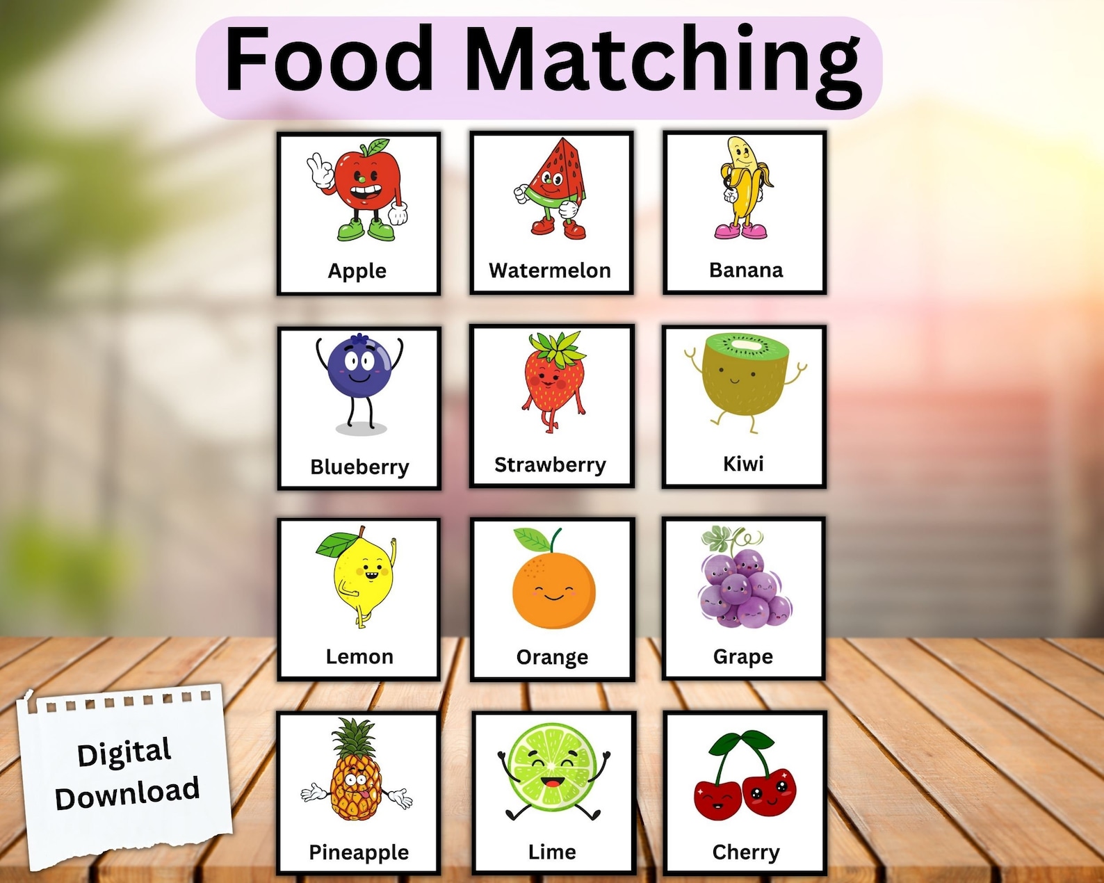 Food Flashcards for Preschool, Printable Cards for Learning Foods ...