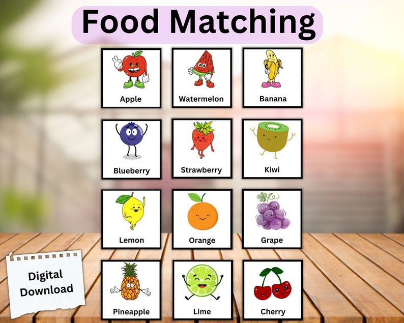 Food Flashcards for Preschool, Printable Cards for Learning Foods ...
