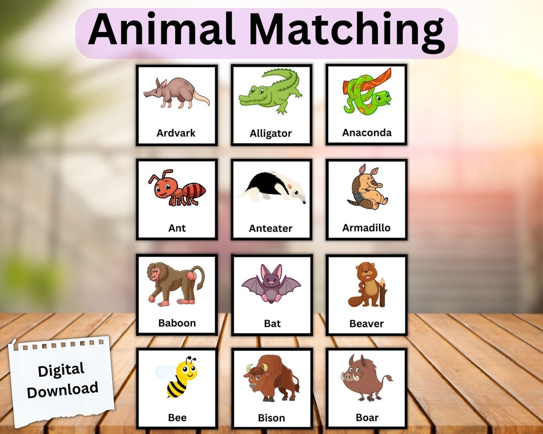 Fun Animal Flashcards for Preschool, Printable Cards for Learning ...