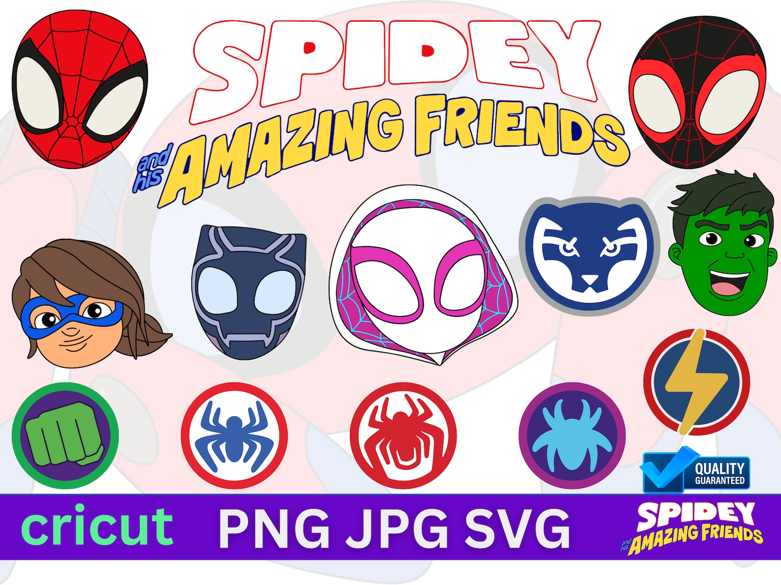Clipart Spidey and Friends, Spidey, Digital Download, SVG, PNG, Design ...