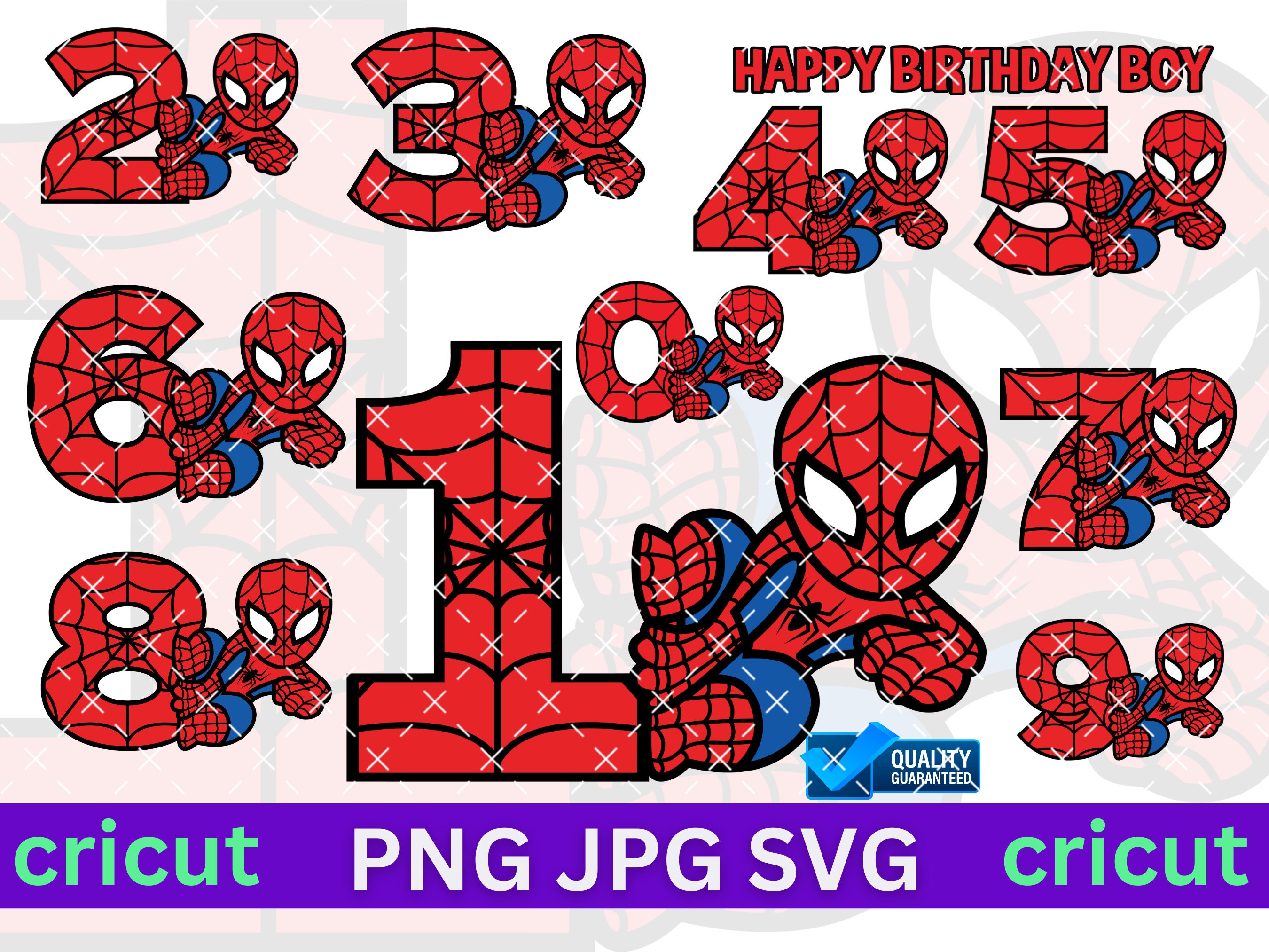 Spiderman Number Svg Number Clipart Archivo de corte de - Etsy México