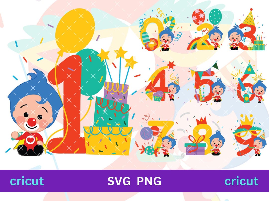 Plim Plim Numbers Svg Files for Cricut, Plim Plim and Friends, Png ...