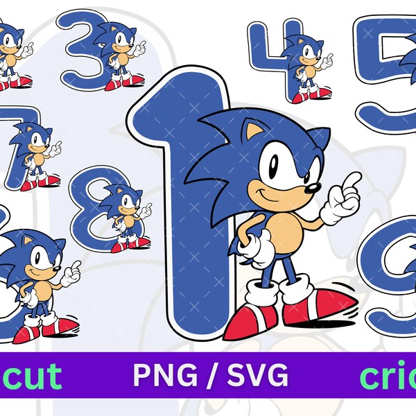 Sonic the Hedgehog Numbers - Etsy
