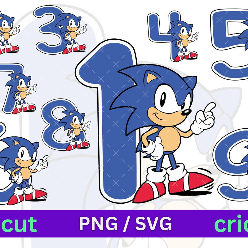 Sonic the Hedgehog Numbers - Etsy