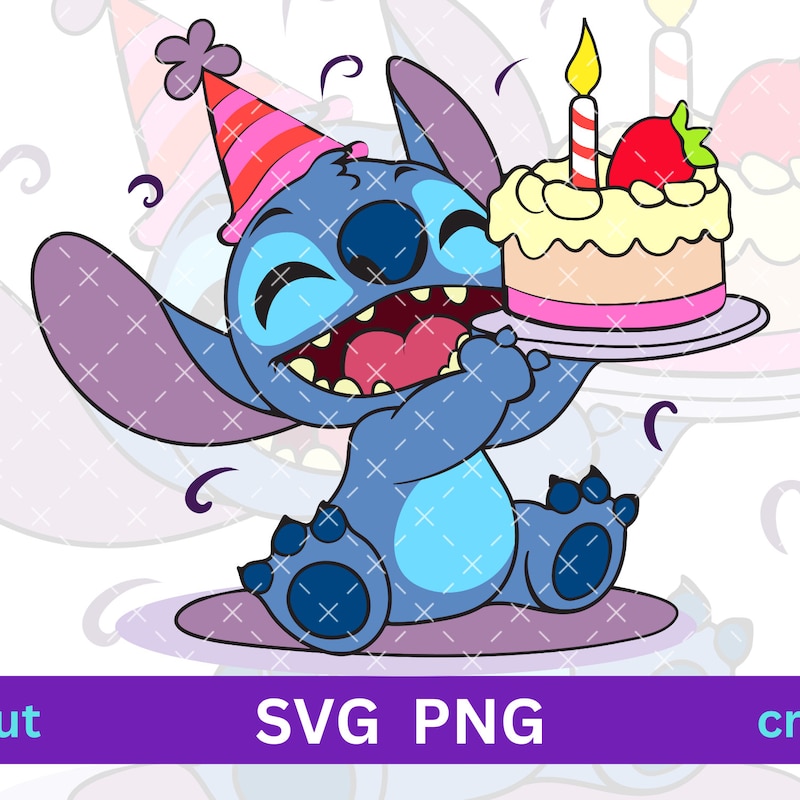Stitch Happy Birthday Png - Etsy