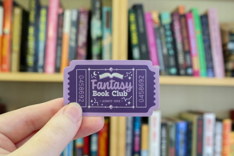 Fantasy Book Club Sticker | Book Club Ticket | Book Lover Gift | Laptop ...