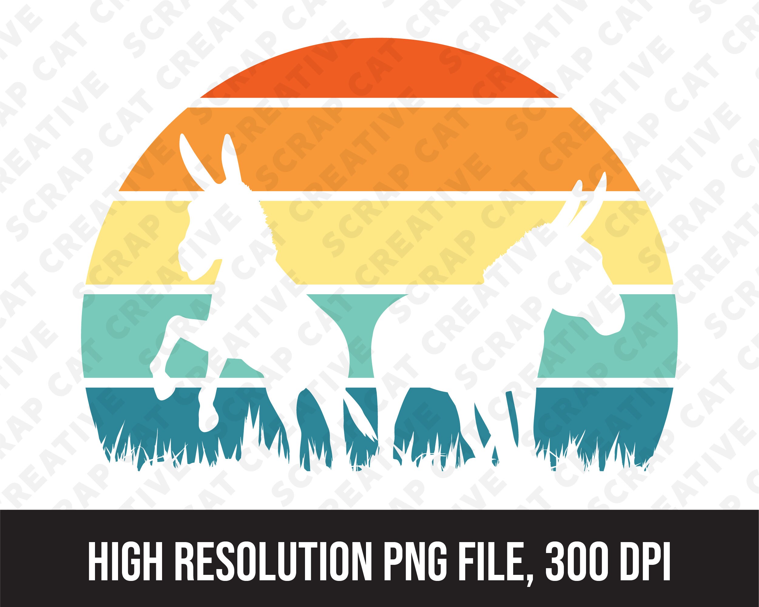 Retro Donkey PNG, Tshirt Design, Sublimation File, Download - Etsy