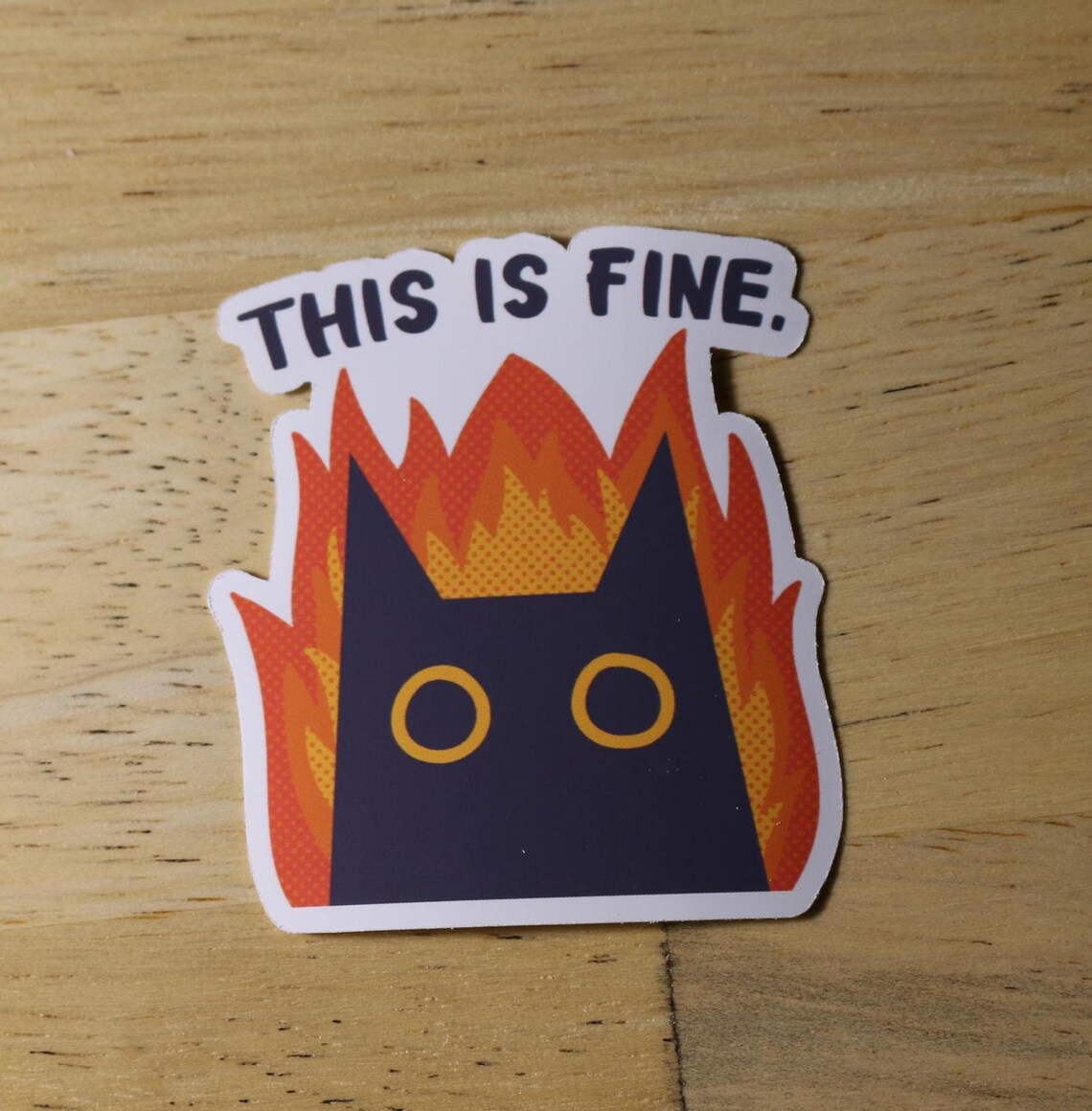This is Fine Cat Sticker Funny Cat Sticker Laptop Sticker Vinyl Sticker ...