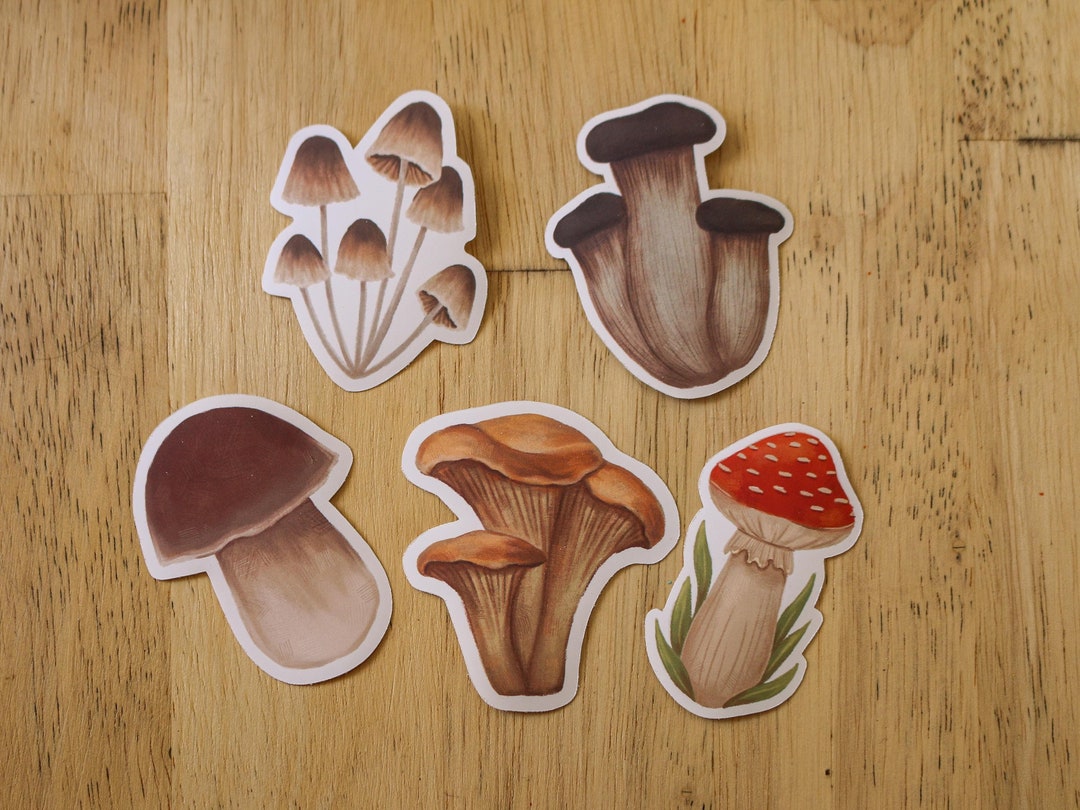Wild Mushroom Sticker Pack Cute Mushroom Sticker Pack Laptop Sticker ...