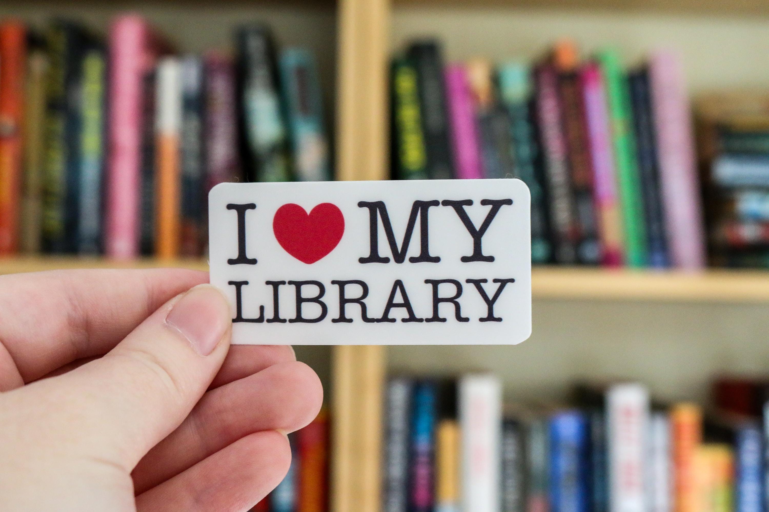 I Love My Library Sticker | I Heart Local Libraries | Laptop Sticker ...