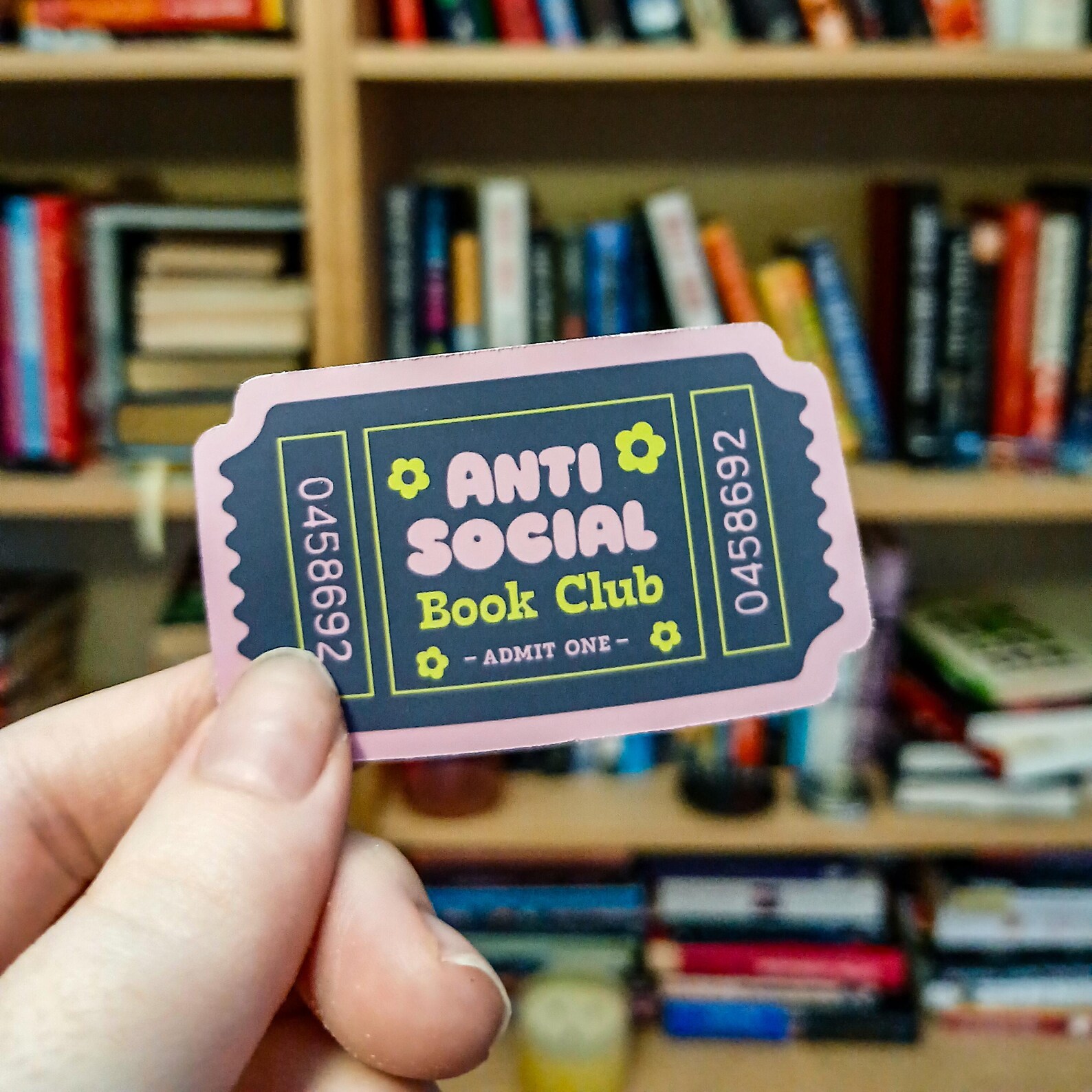 Anti Social Book Club Sticker | Book Club Ticket | Funny Book Lover ...