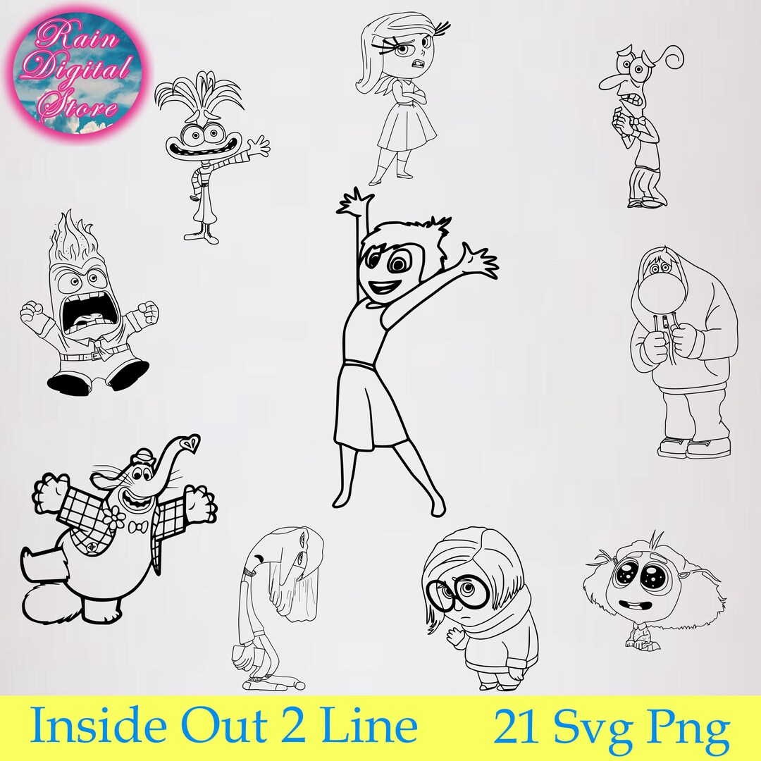 Inside Out 2 Line Bundle Svg, Inside Out 2 Svg Bundle, Inside Out 2 Svg ...