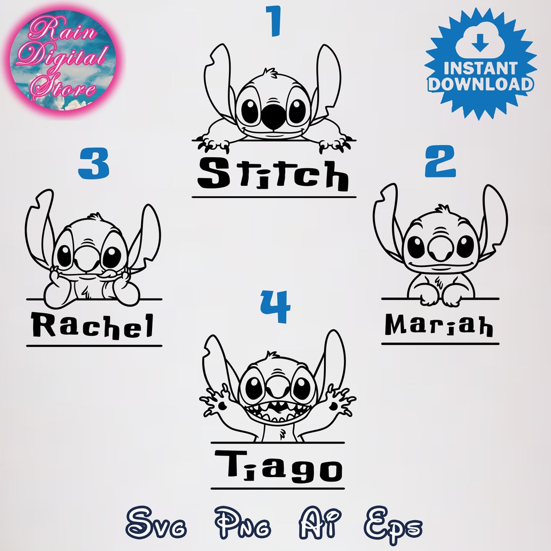 Custom Stitch Name Svg, Stitch Layered for Cricut, Stitch Shirt Svg Png ...