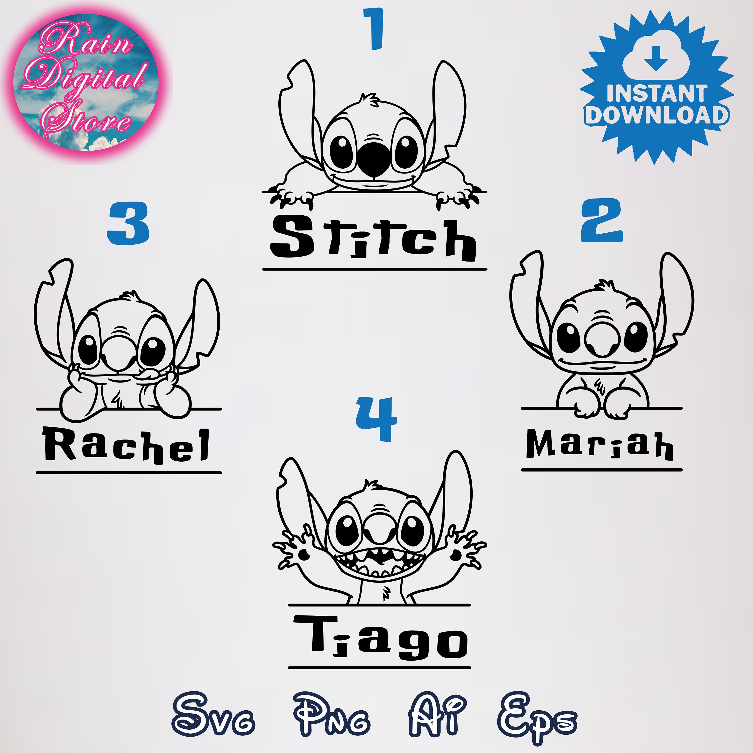 Custom Stitch Name Svg, Stitch Layered for Cricut, Stitch Shirt Svg Png ...